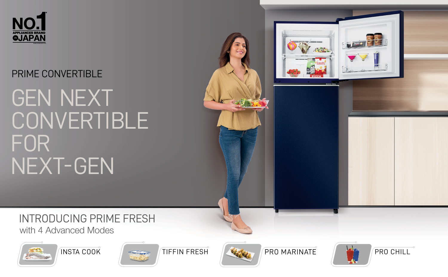 TG358 304 L Prime Convertible 6-Stage Smart Inverter Refrigerator